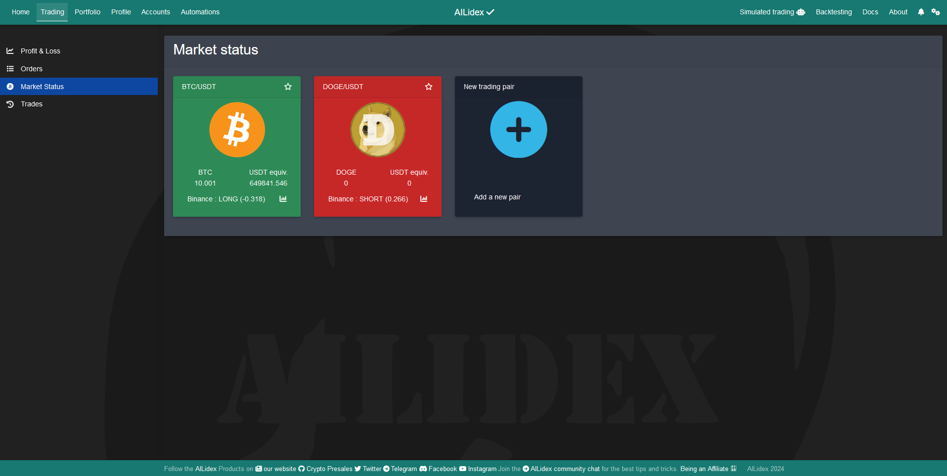 Trading – AILidex Documentation | AILidex Cloud Solutions